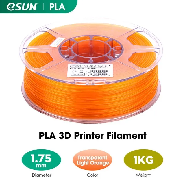 Esun Transparent PLA Filament 1.75Mm,PLA 3D Printer Filament 1KG(2.2 ...