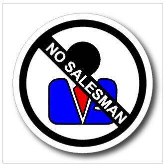 NO SALESMAN ACRYLIC SIGN BOARD 100MM DIAMETER, WE ACCEPT CUSTOM-MADE ...