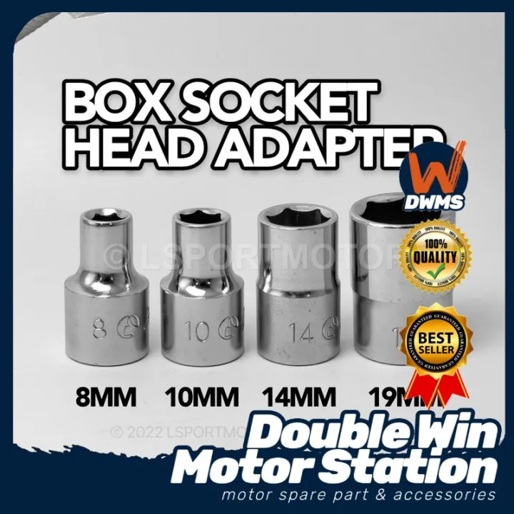 READY STOCK 🇲🇾 1/2 BOX SOCKET HEAD ADAPTER (8MM - 19MM) SHORT IMPACT ...