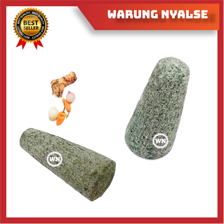 Ulekan / Alu Batu Serba Guna -+15 cm Warung Nyalse Anak Cobek/ Lumpang ...