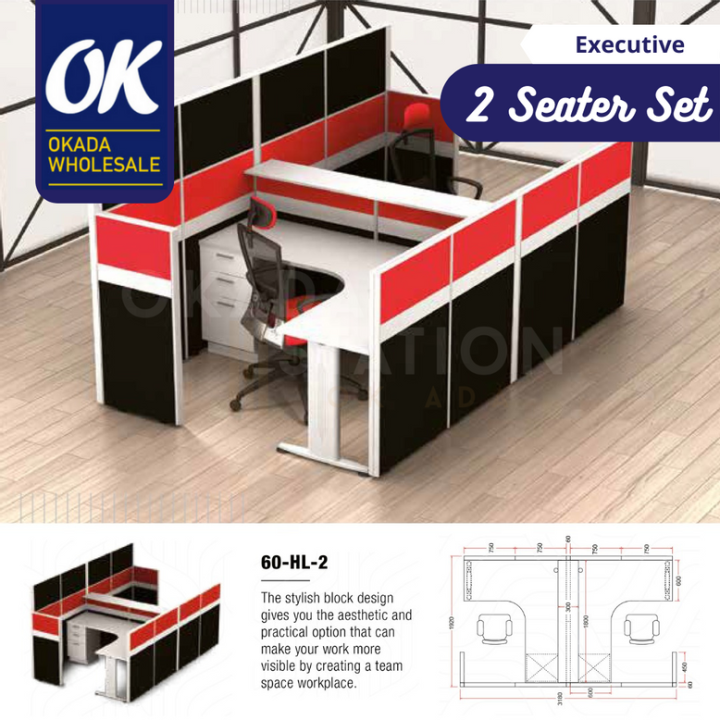 OKADA 60HL2 Office Idea Design / Office Table with Drawer / Meja ...