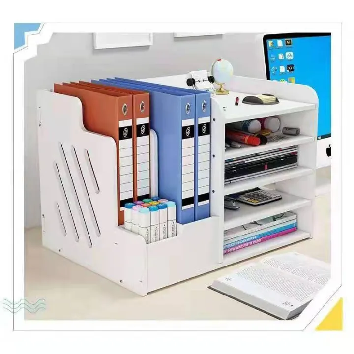 Desk Storage Bookshelf Folder Book Office Paper Storage Box File Rack ...