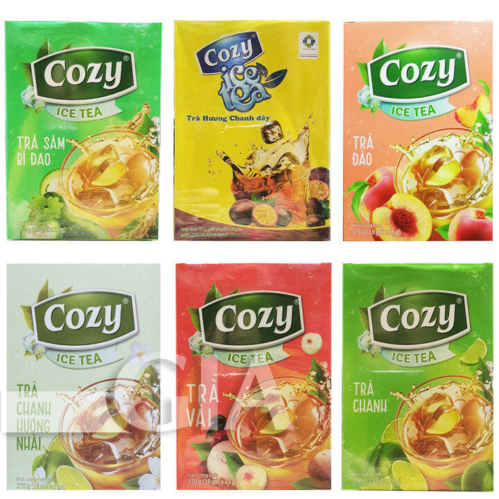 Trà Cozy hòa tan Ice Tea các vị trà đào, trà chanh, trà vải hộp 240g ...