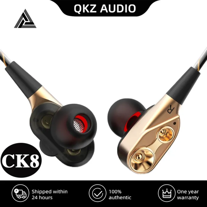 【hot】 Original QKZ CK8 Earphone Dual Drive Quad Core Dynamic In-Ear ...