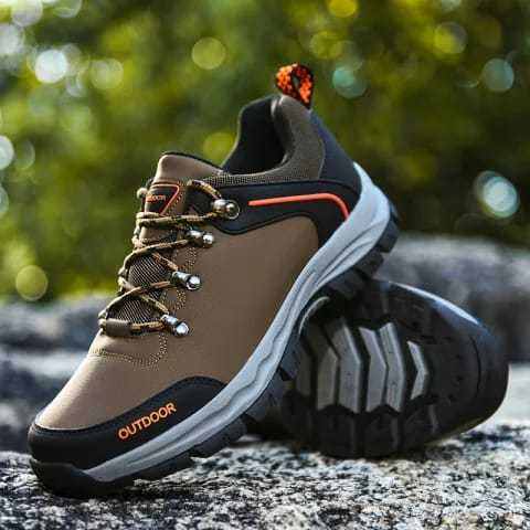 Sepatu Gunung Pria Outdoor tahan air COKLAT HITAM sepatu hiking keren ...