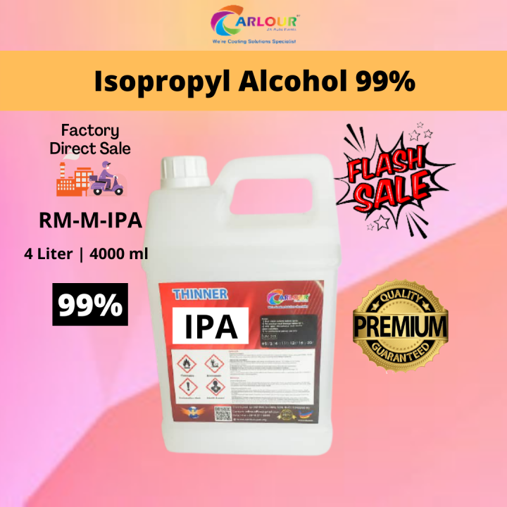 Isopropyl Alcohol 99% Purity Original Raw Solvent / IPA / 4 Liter ...