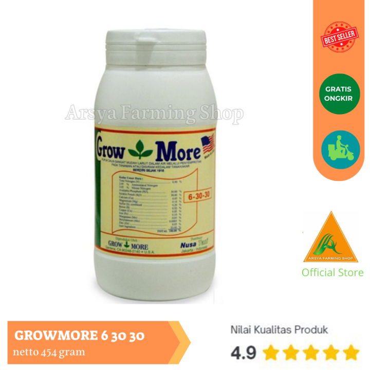 Growmore 6 30 30 Pupuk Npk Buah & Bunga 454 Gram | Lazada Indonesia