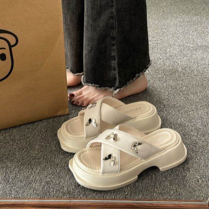 Pretty Annie รองเท้าแตะหญิง รองเท้าแตะ รองเท้า แฟชั่น ญ ใส่สบายๆ ก้นหนา ...