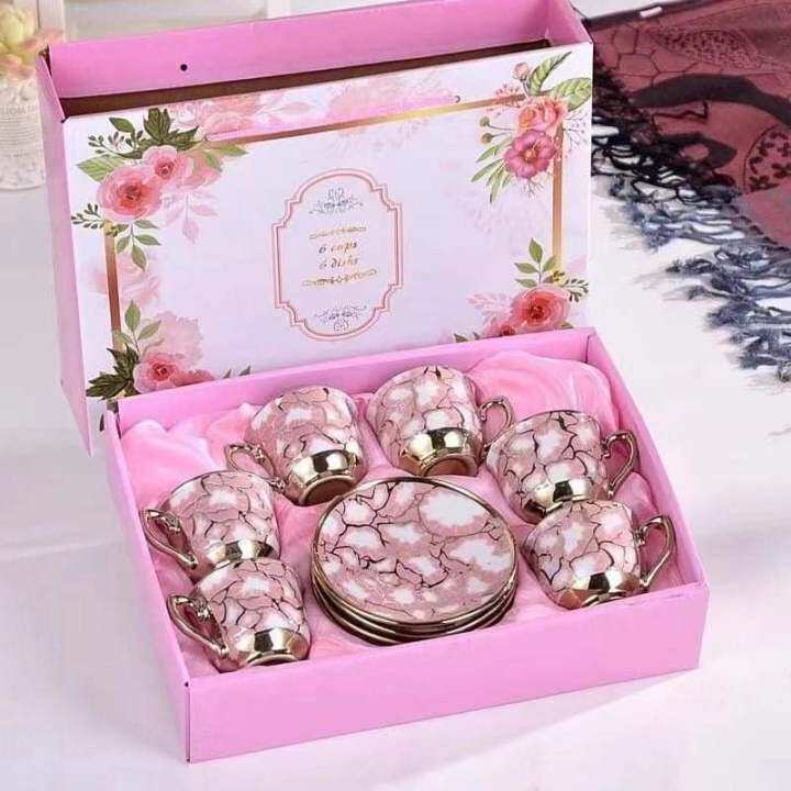Twenty Three 12 pcs Ceramic Coffee Cup Saucer Gift Box Set Bone China ...