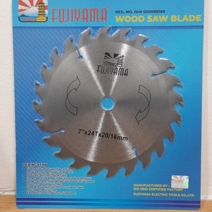 FUJIYAMA SAW BLADE 7 INCH X 24 T BERKUALITAS / MATA CIRCLE CIRCULAR SAW ...