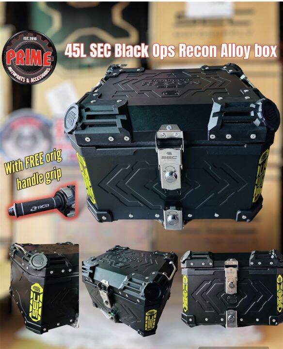 NEW 45L SEC Black Ops Recon alloy box with backrest and base plate ...