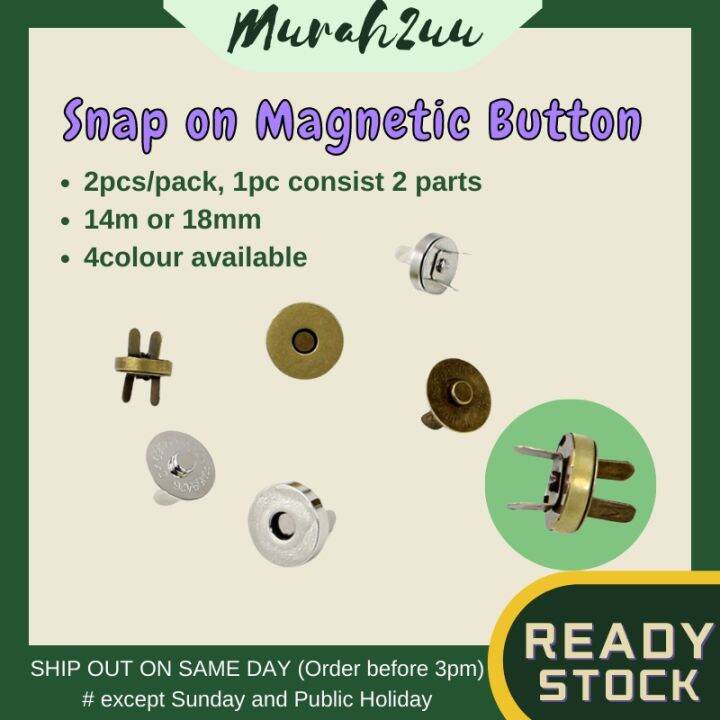 Butang Magnet Jenis Snap on 14mm/18mm / Snap on Magnetic Button 14mm ...