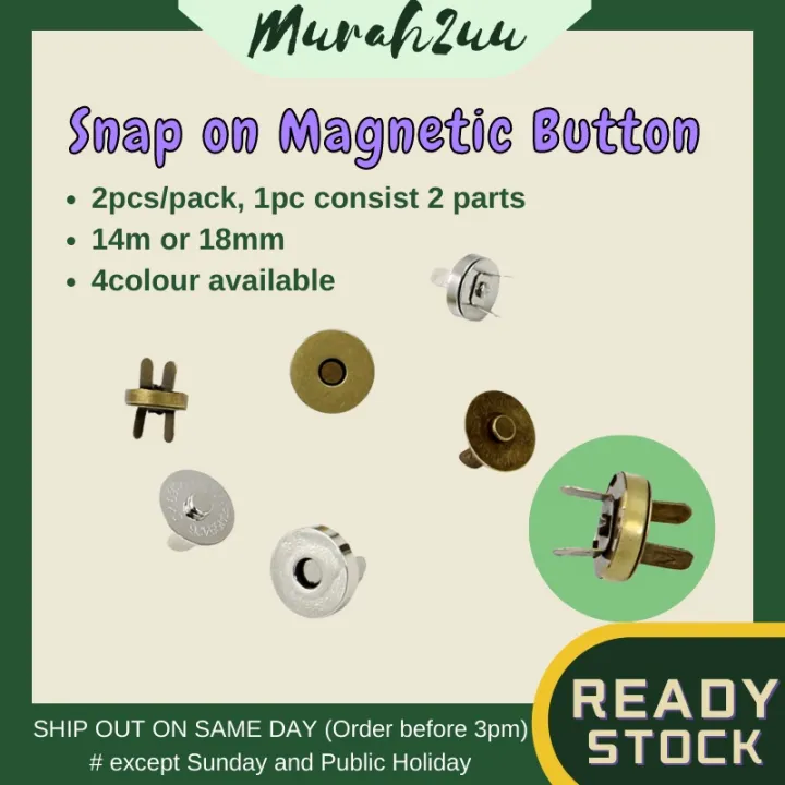Butang Magnet Jenis Snap on 14mm/18mm / Snap on Magnetic Button 14mm ...