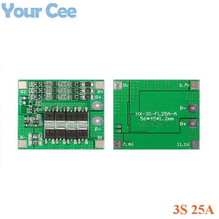 3S 12V 25A Li ion 18650 BMS PCM Battery Protection Board Module BMS PCM ...