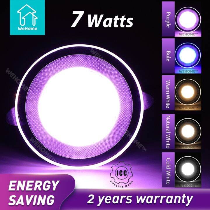 WeHome Tri color LED Pin light for Ceiling 7 Watts Downlight Ultra-Thin ...