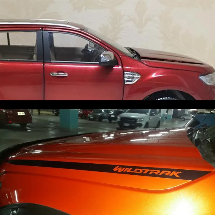 For Ford Ranger Everest Car Decal 2 Pcs Cool Hood Bonnet Gradient Side ...