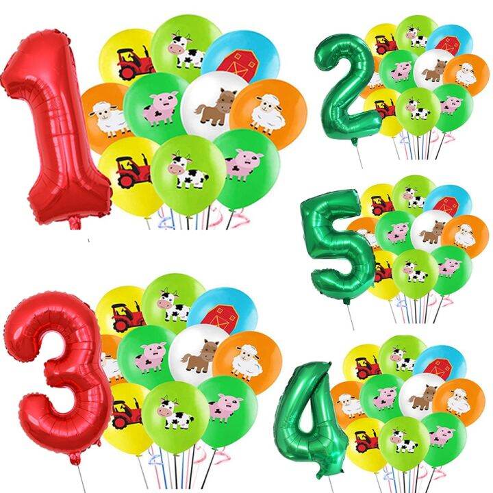 [HOT XIAKJJXHLIWGH 119] 14pcs Carton Latex Farm Animal Cow/Pig Balloons ...