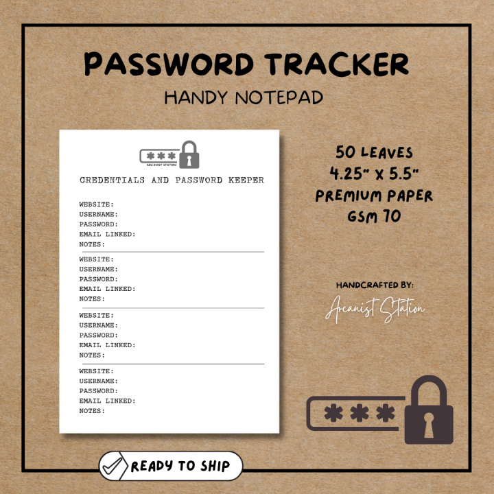 Minimalist Credentials and Password Keeper Notepad | Lazada PH