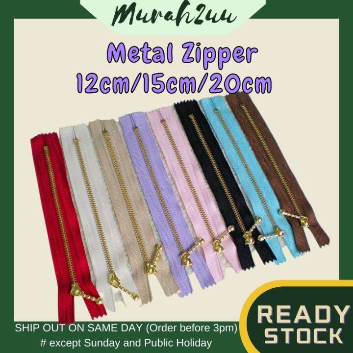 Metal Zipper 12cm/15cm/20cm various colour metal zip | Lazada