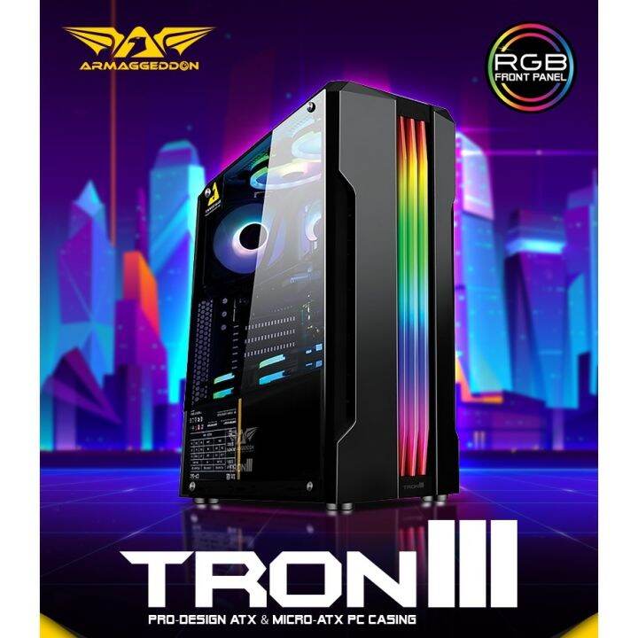 ntausi7 Armaggeddon Tron III Pro-Design Triden RGB ATX Gaming PC Case ...