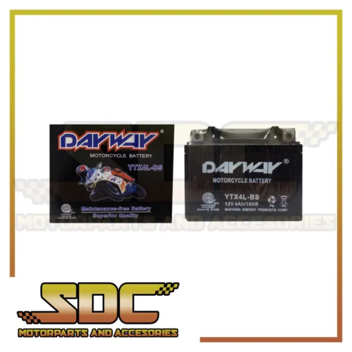 SDC Motorcycle Dayway 100 Original Battery 4L | Lazada PH