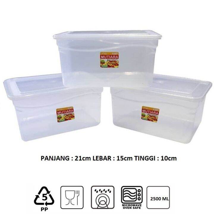 Kotak Makan Plastik 2500mL KMP / Tempat Sayur / Penyimpan Makanan ...