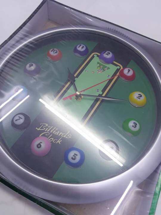 1PC. BALL CLOCK Black Walk Clock Billiards Design/1 pc wall mount round ...