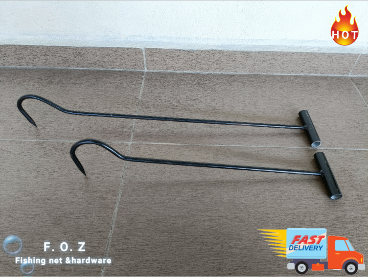 Gancu 52cm & 68cm | Hook Besi | J Hook | Cangkuk Peti / Bekas / Tong ...
