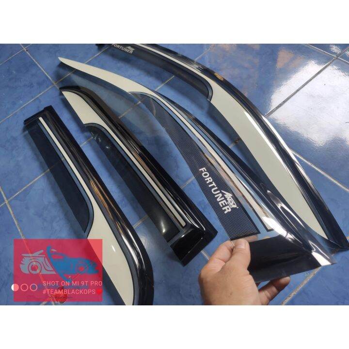 Toyota Fortuner 2005-2020 Two-Tone Rain Guard Door Visor Window Gutter ...