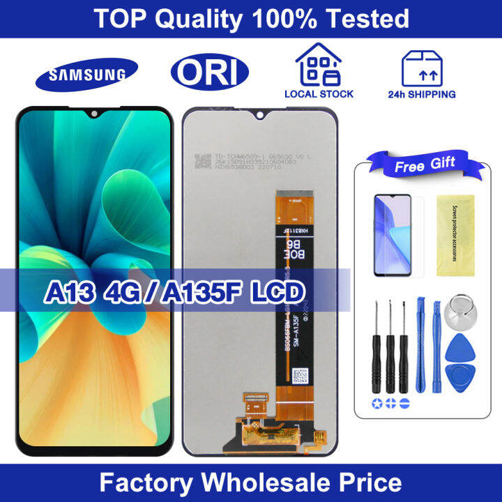 Original LCD With Frame For Samsung Galaxy A13 4G A135F A135U A135B LCD ...