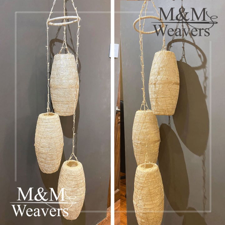 3-Piece Native Lamp Shade Tropical Pendant Lamp Hand Crafted 15cm ...