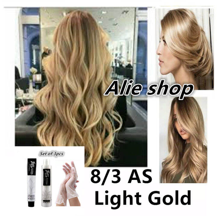 Light Gold Hair Color with Oxidant ( 8/3 AS Organic Permanent Hair ...