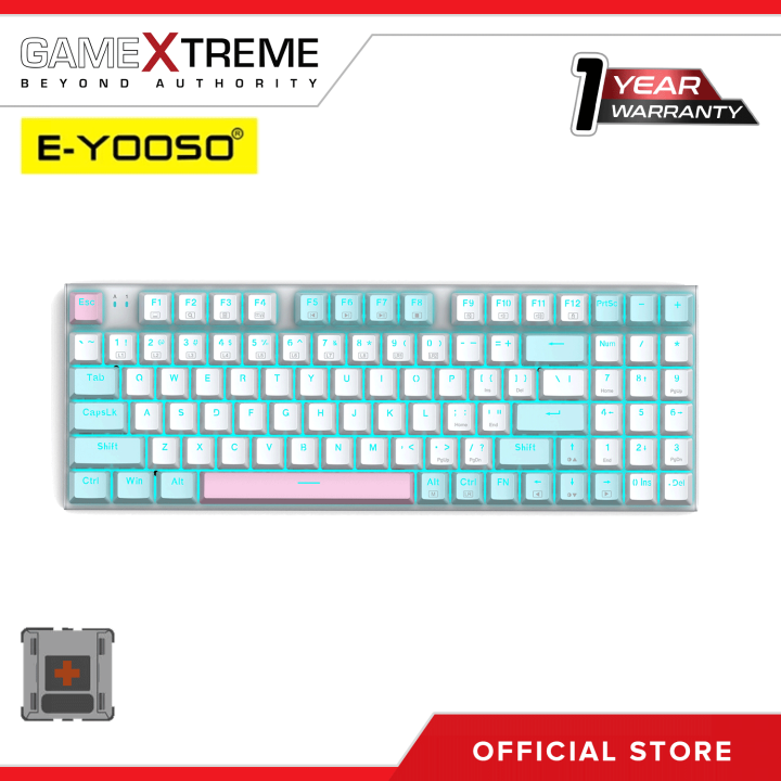 E-Yooso Z-19 94 Keys Single Light Mechanical Gaming Keyboard [White ...
