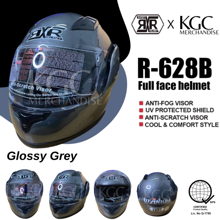 [KGC] Motorcycle Helmet RXR R-628B Full Face With Visor Capac Lens Visors With Wind Protection ...