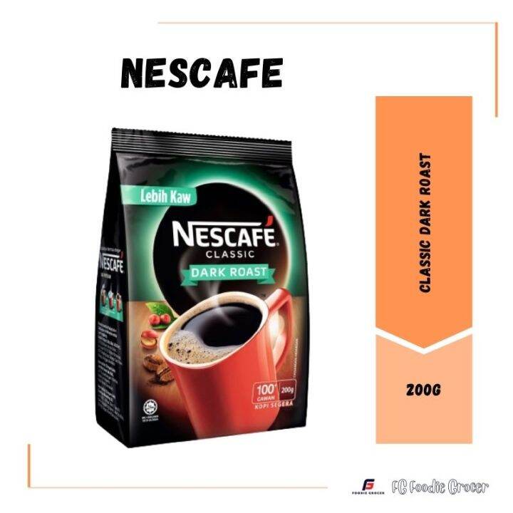 NESCAFE Classic Dark Roast Refill Pack (50g/200g) Premium Black Coffee ...