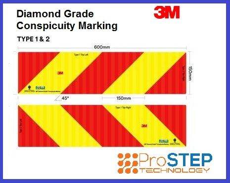 Original 3M Diamond Grade Lorry Reflective Sticker (Left Right) JPJ and ...