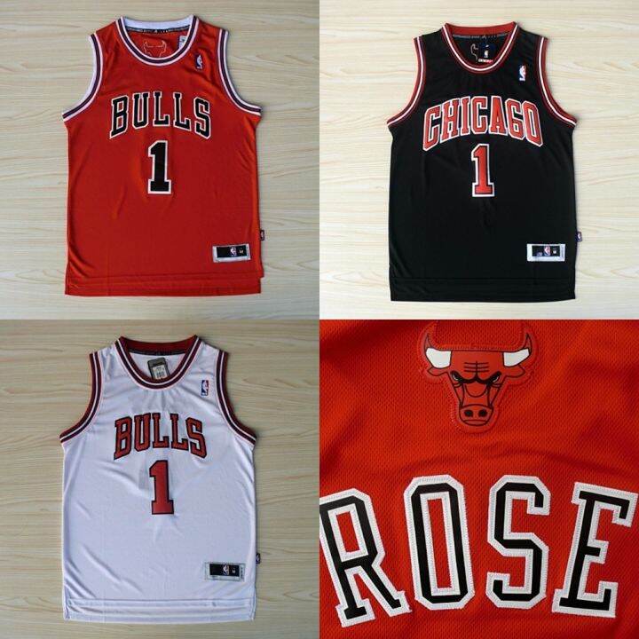 เสื้อคุณภาพสูง เสื้อบาสเก็ตบอล Nba Chicago Bulls 1 Derrick Rose ...