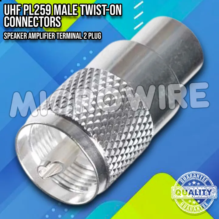 UHF PL259 Male Twist-on Connectors RG59 RG59 RF Coaxial Cable Adapters ...