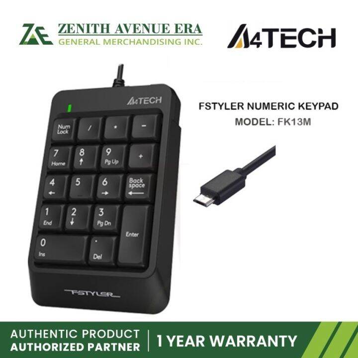 A4Tech Fstyler FK13M Numeric Keypad Micro USB Black | Keypad | Numeric Keypad - A4Tech Number ...