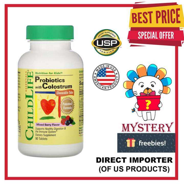 ChildLife, Probiotics with Colostrum, Mixed Berry Flavor, 90 Chewable ...