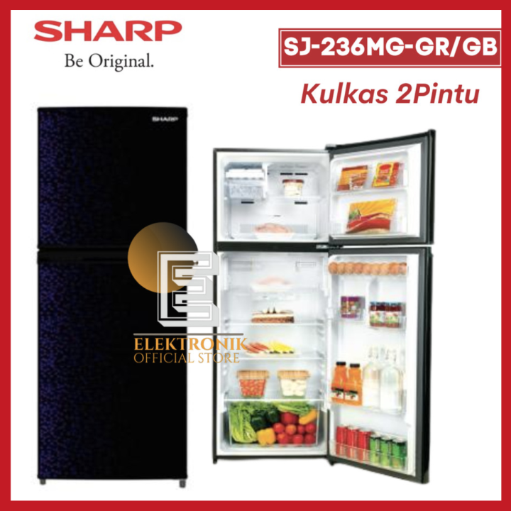 SHARP KULKAS 2 PINTU SJ 236 MG GB/GR 205L | Lazada Indonesia