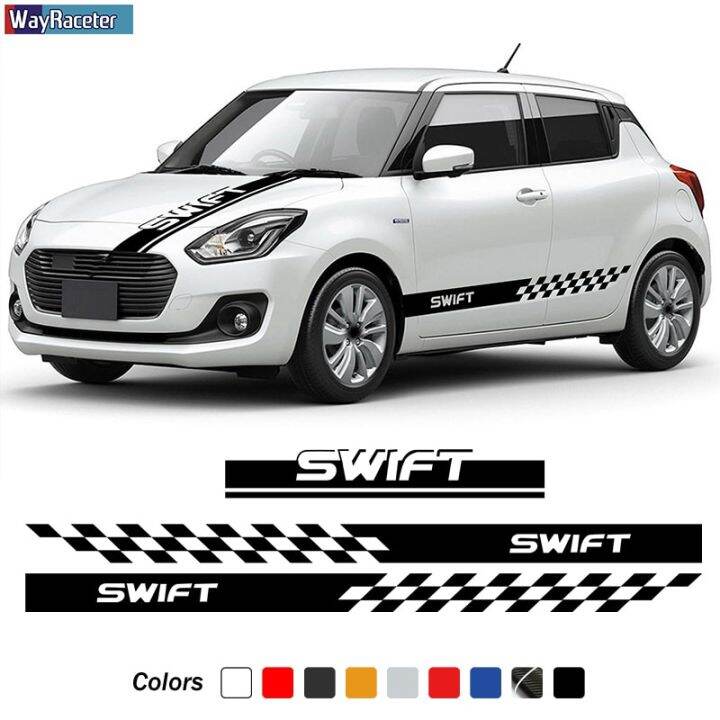 Racing Car Hood Decal Bonnet Body Kit Engine Cover Side Stripes Skirt ...