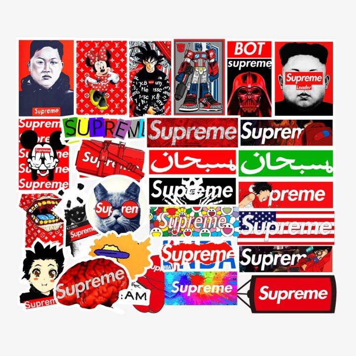 พร้อมส่ง Sup Supreme sticker โคก pooh totoro สติกเกอร์กันน้ำรูปแบบที่ ...