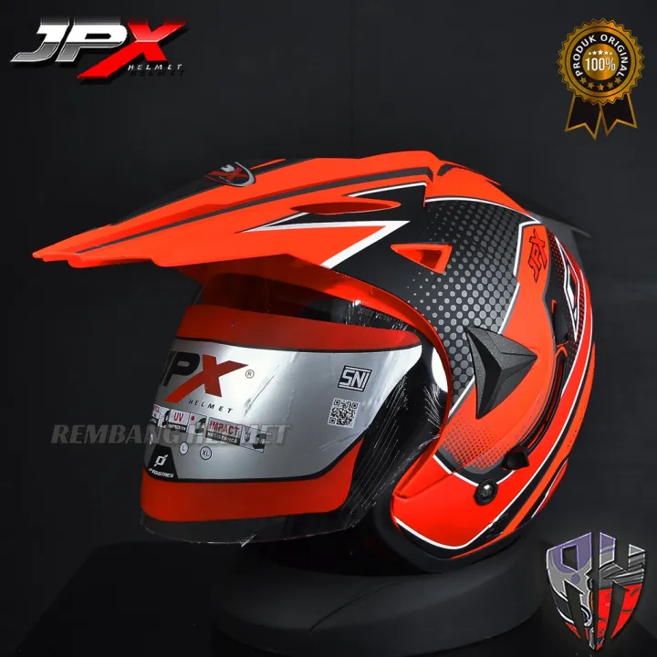 HELM JPX SUPERMOTO ADVANCE FLUORENT RED DOFF PACKING BOX | Lazada Indonesia
