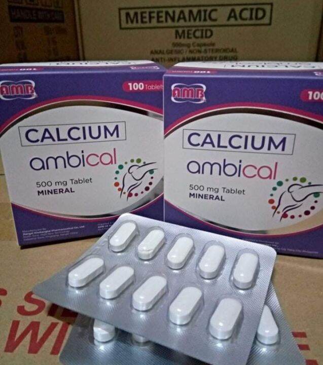 AMBICAL CALCIUM 500mg 100 Tabs/box | Lazada PH