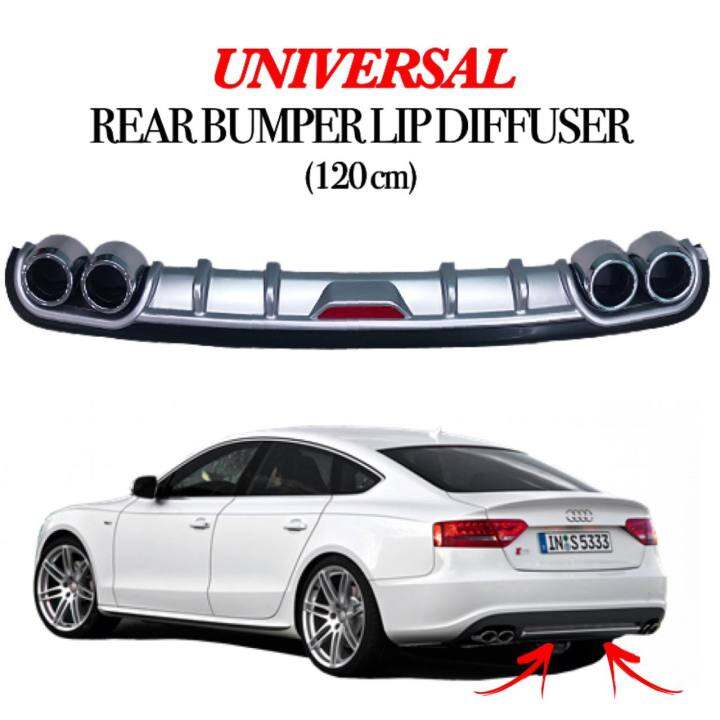 CPA Universal 120cm Car Rear Bumper Diffusers Lip Spoiler Body Kits ABS ...