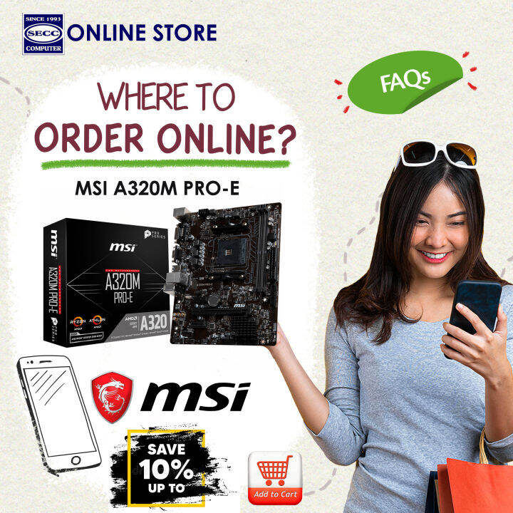 MSI A320 PRO-E MOTHERBOARD | Lazada PH