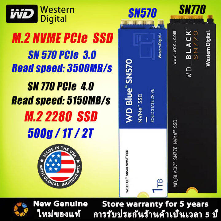 WD SSD blue black SSD 2280 SN570/770 500G/1TB/2TB M.2 NVME 2280 PCLe 3.0/4.0 SSD Western Digital ...