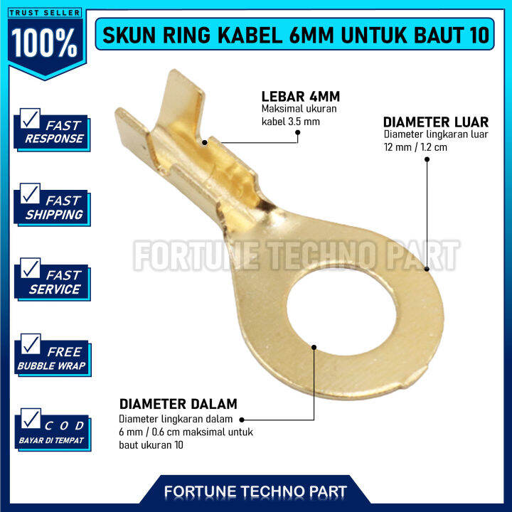 [GRATIS ONGKIR] [COD] - PAKET 100 PCS Skun Ring 6mm Untuk Baut 10 ...