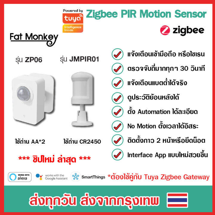 Tuya Zigbee PIR Motion Sensor รุ่น ZP06 หรือ JMPIR01 เซ็นเซอร์จับความเคลื่อนไหว เชื่อมต่อกับแอพ ...